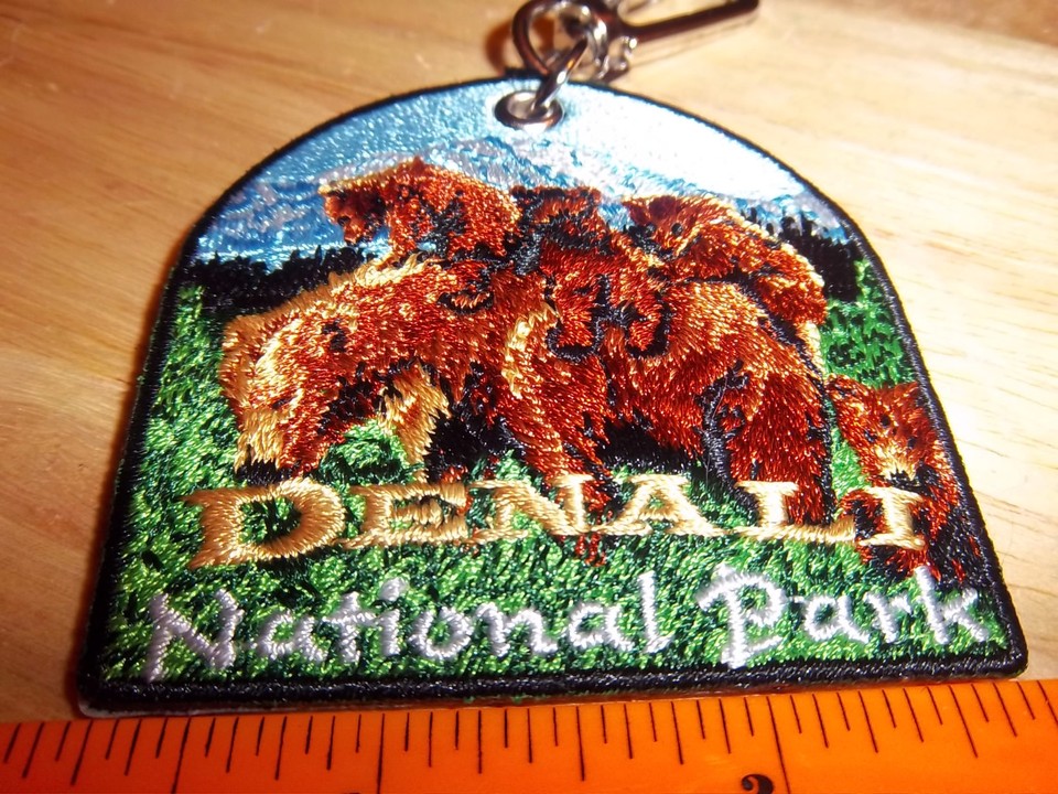 Alaska Keychain embroidered Patch Key ring Denali National park ...