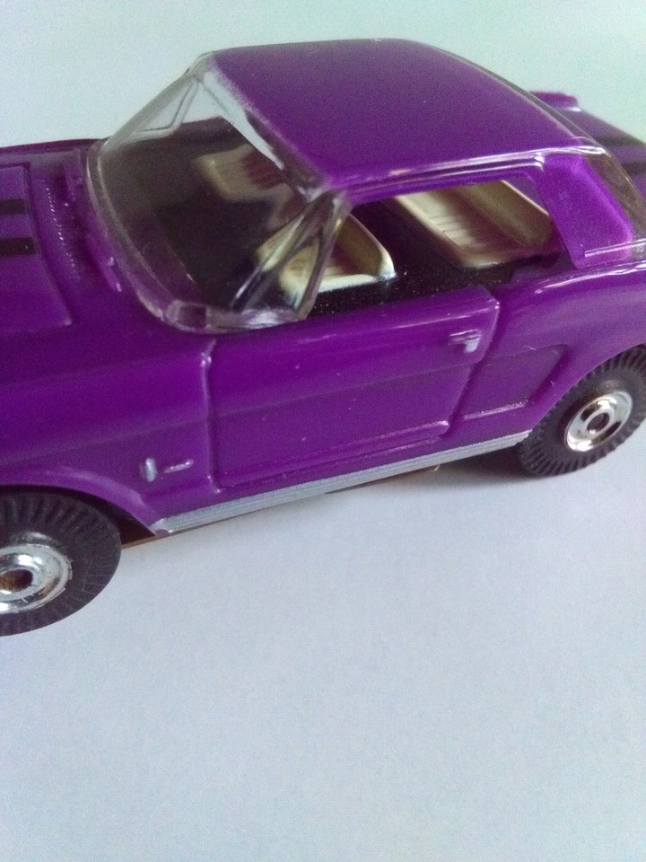 MODEL MOTORING HO SLOT CAR 1960's FORD MUSTANG PURPLE HARDTOP AURORA T ...