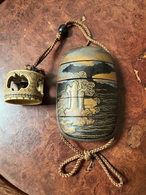 Antique Traditional Japanese Inro box with five compartments And Sighed ...