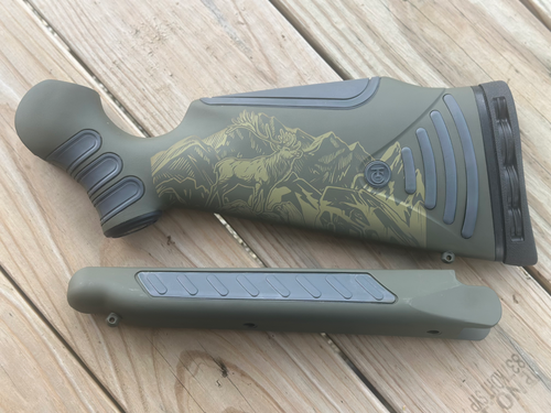 CUSTOM THOMPSON CENTER ENCORE PH OD GRN ENGRAVED STAG FLEX TECH RIFLE ...