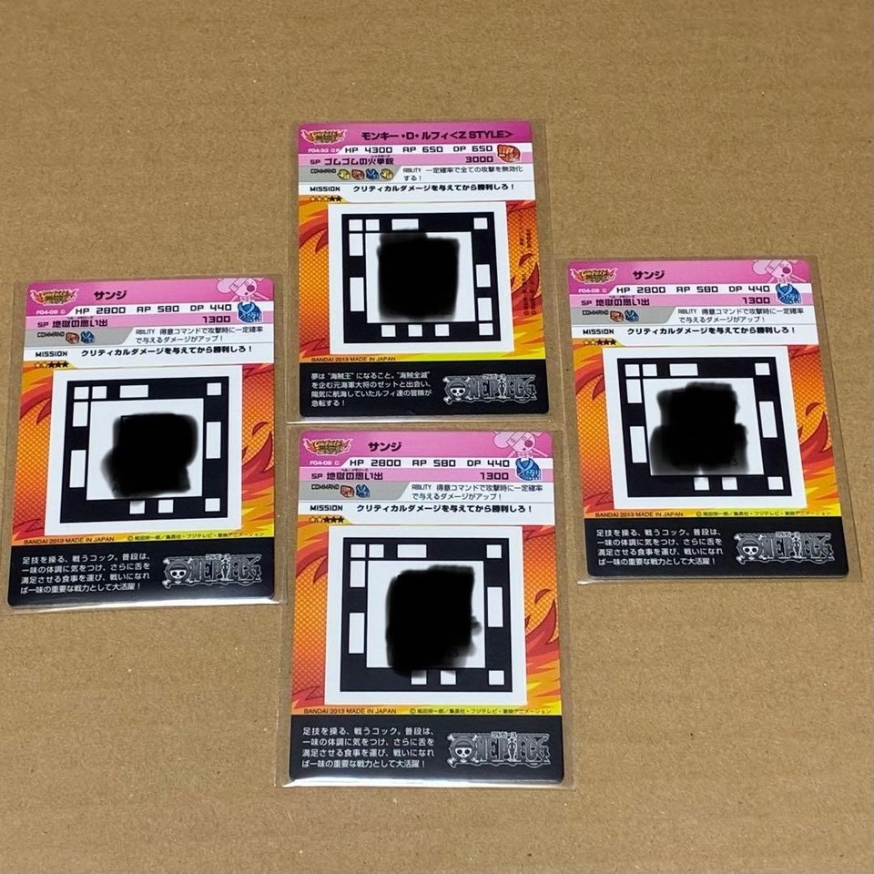 One Piece AR Carddass Luffy Sanji Set of 4 Collectible Cards | eBay