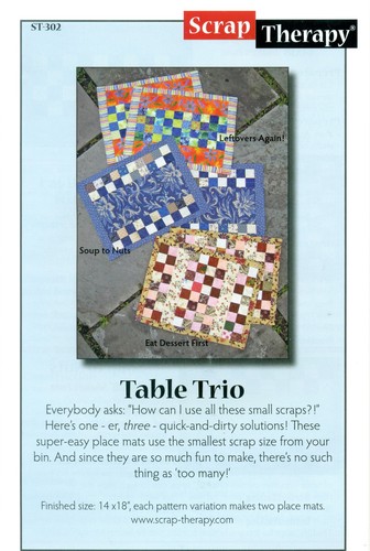 Scrap Therapy TABLE TRIO Placemat Design and Instructions ST-302 | eBay