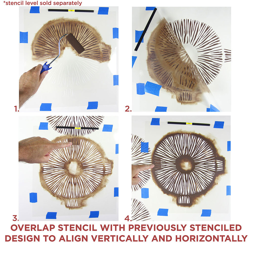 Spore Print Allover Stencil - Natural Wall Pattern Stencils - DIY Wall ...