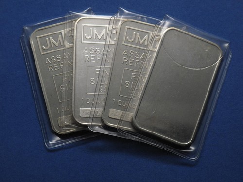 1981 JM Johnson Matthey Assayers and Refiners Blank Back 1oz Silver Bar ...