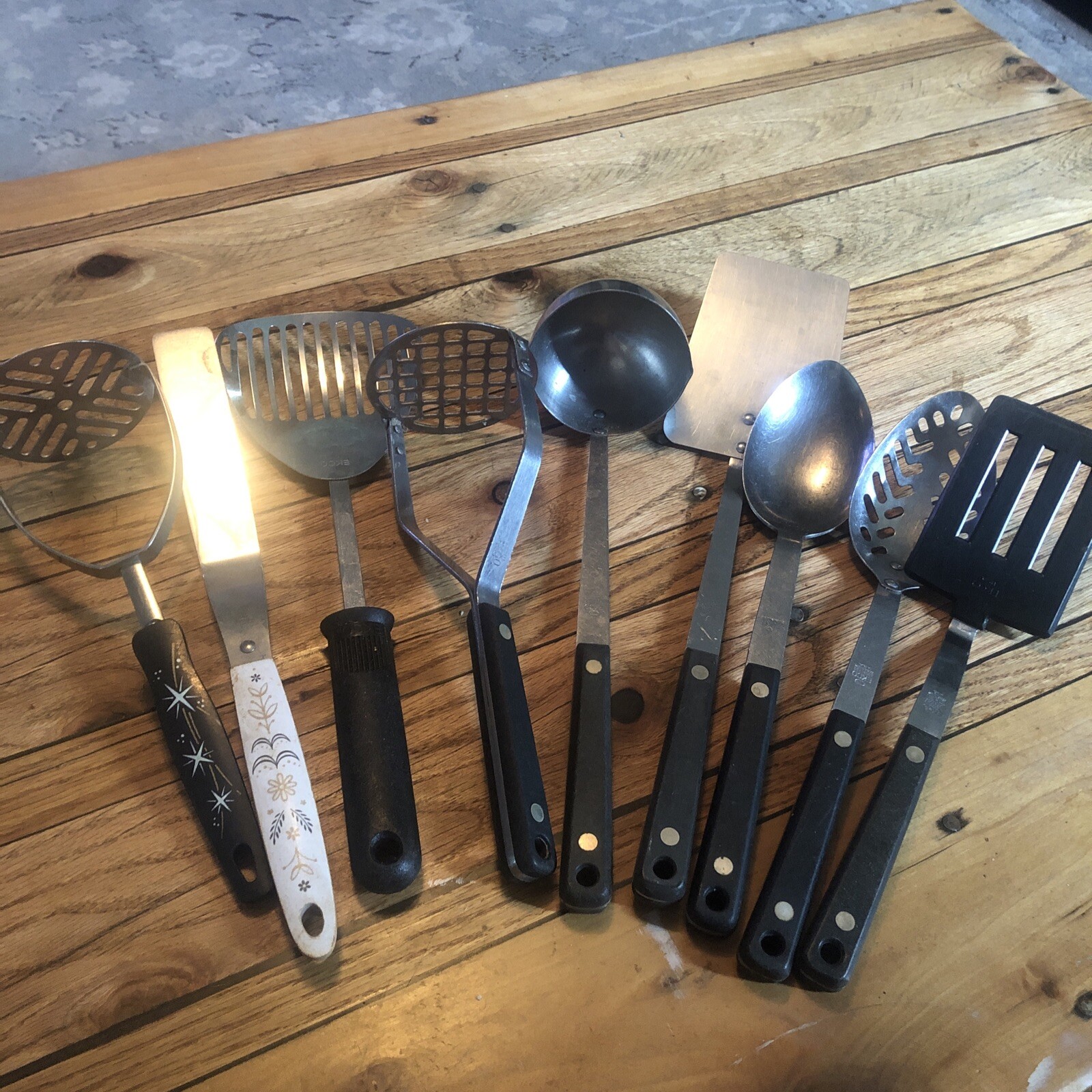Vintage Ekco Flint Some ARROWHEAD Stainless Kitchen Utensil Lot 9 Piece ...