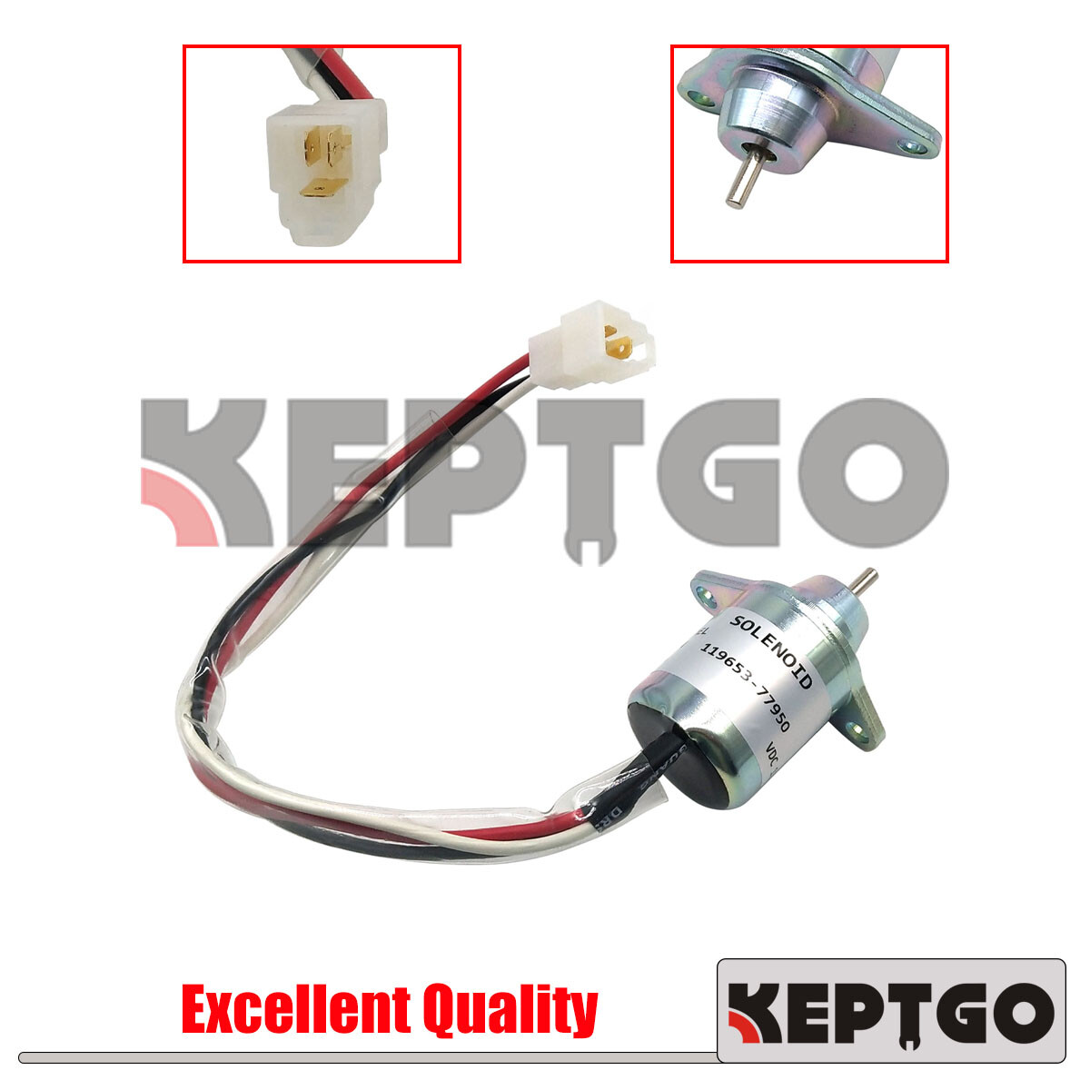 12V 119653-77950 Fuel Shut Off Solenoid Valve For Yanmar John Deere ...