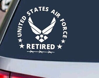 AIR FORCE - RETIRED VETERAN DECAL - USAF Military Sticker - Car Truck ...