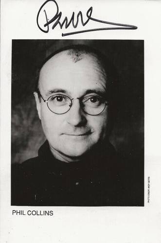 Phil Collins REAL hand SIGNED 3.25x5.25" Photo JSA COA Autographed ...