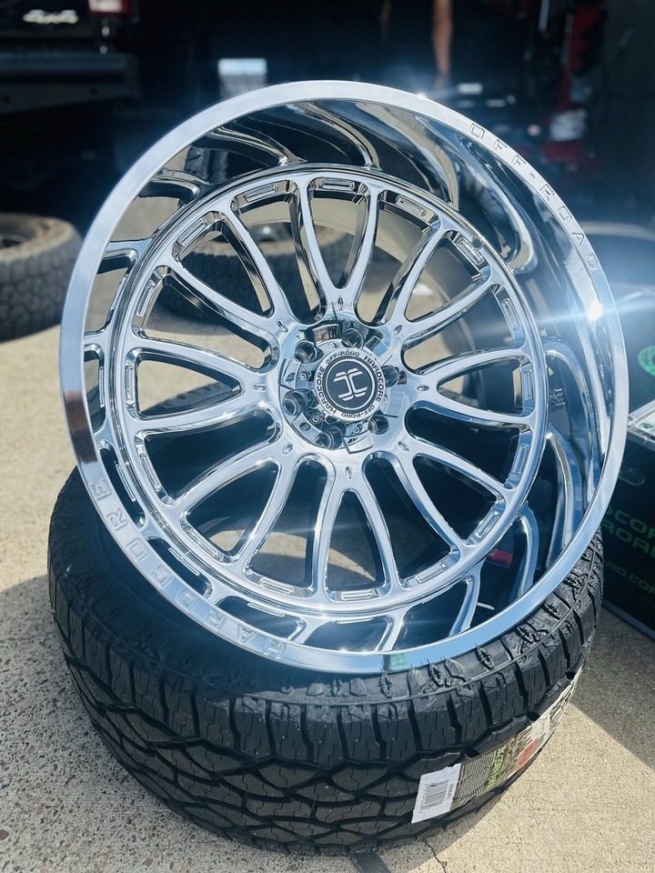 4 NEW 22x12 Hardcore HC101 Wheels and 33" Tires -44 Chrome 6x5.5 Chevy ...