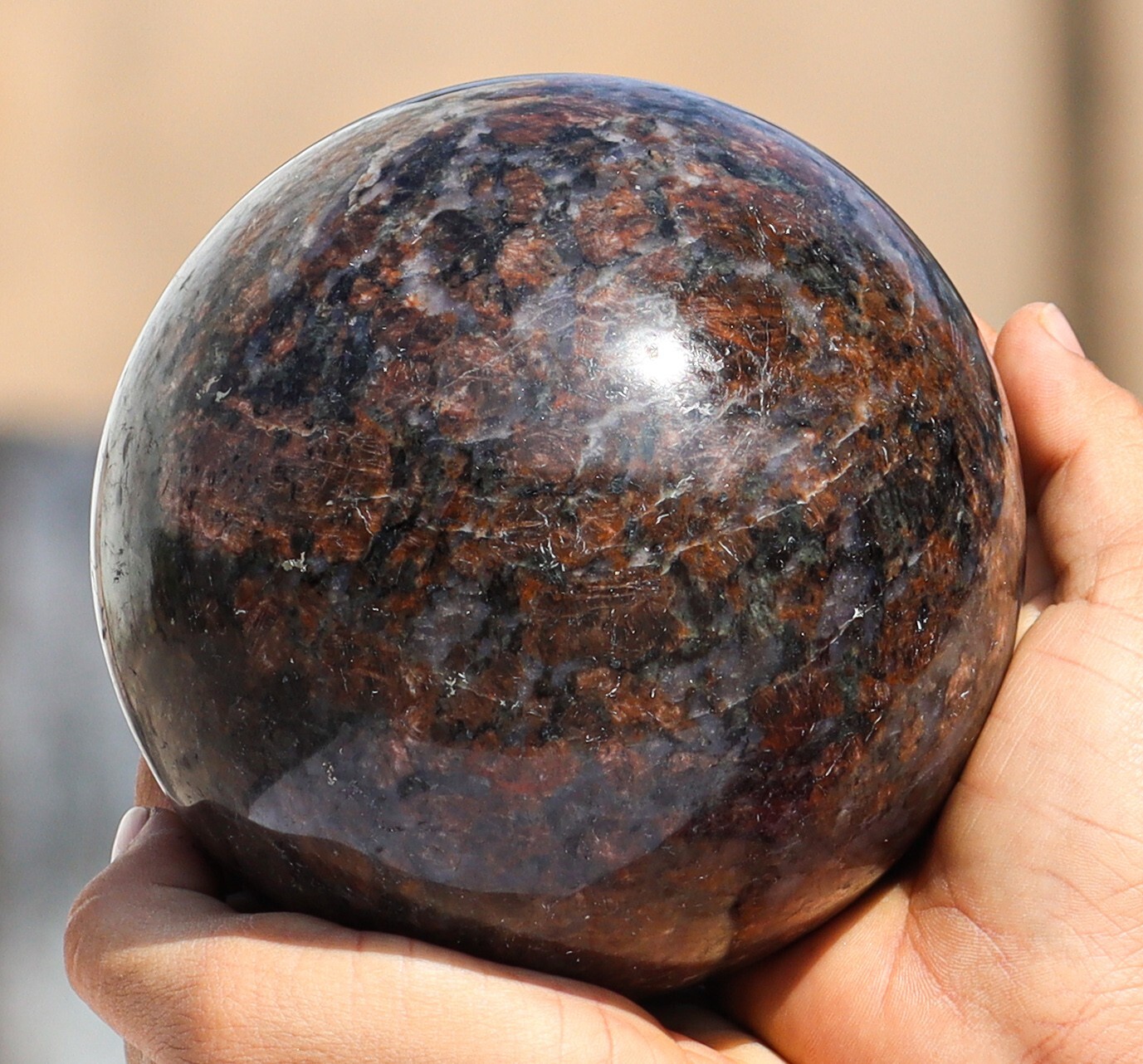 125MM Blue Iolite Cordierite Sphere Stone Of Muses Water Sapphire ...