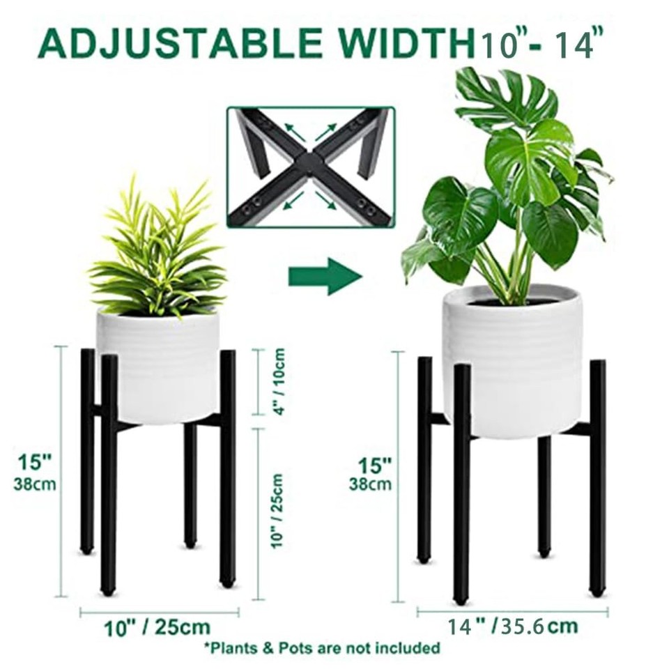 Plant Stand Adjustable flower pot Mid Century Modern Tall for Indoor ...