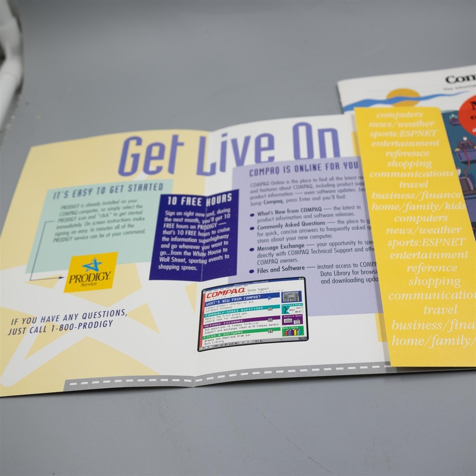 Vintage 1994 CompuServe Membership Guide + Prodigy Dial Up Internet ...