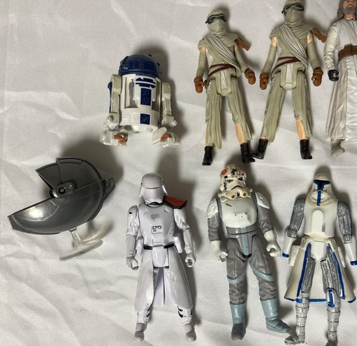 9 Star Wars 3.75 Action Figures Lot One Kenner Hasbro Snow Trooper Rey ...