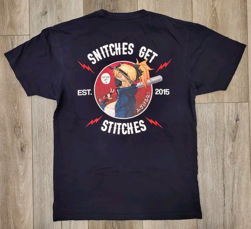 LOWKEY! Geeks Snitches Get Stitches Akari Anime T Shirt Black Sz M ...