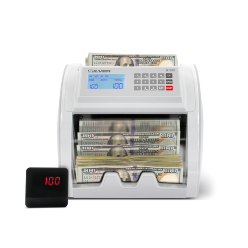 SILVER By AccuBANKER S1070 Bill Counter & 4-Point Counterfeit Detector ...