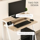 2-Tier Workstation Computer Laptop Desk Home Office Table w/ Shelf ...