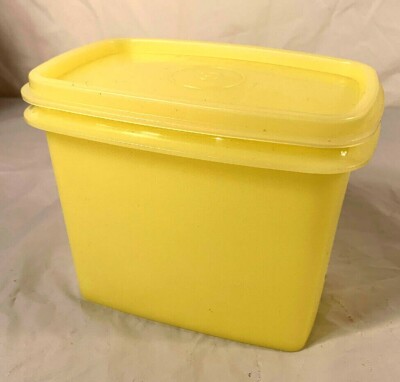 Vintage...Tupperware...Rectangular Storage Lemon / Yellow 1243-8, w ...