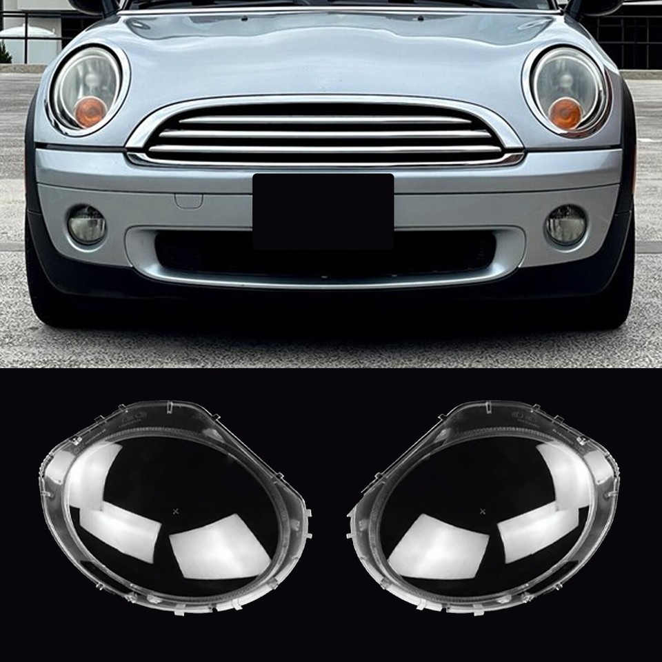 2 Pcs For 2007 2008 2009 2010 Mini Cooper Headlight Lens Cover Left ...