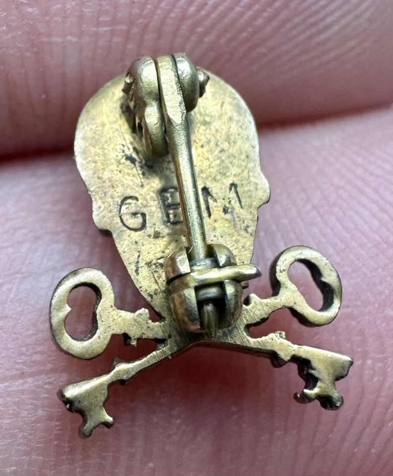 Antique Tri Kappa 10k Solid Gold Skull Pin w/ Ruby Eyes Indiana ...