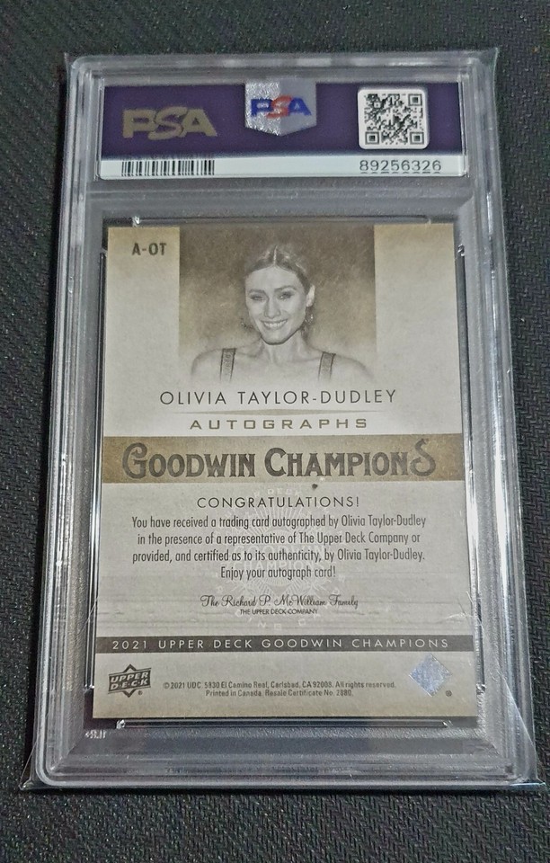 2021 Upper Deck Goodwin Champs Olivia Taylor-Dudley Autograph #AOT PSA 9 Mint | eBay