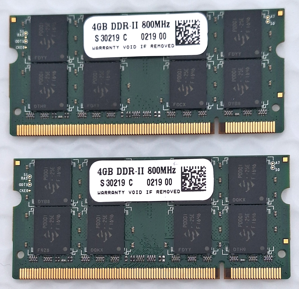 KOMPUTERBAY 8GB DDR2 PC2 Kit 2X 4GB 2RX8 PC2-6400 DDR2-800MHz 200pin ...