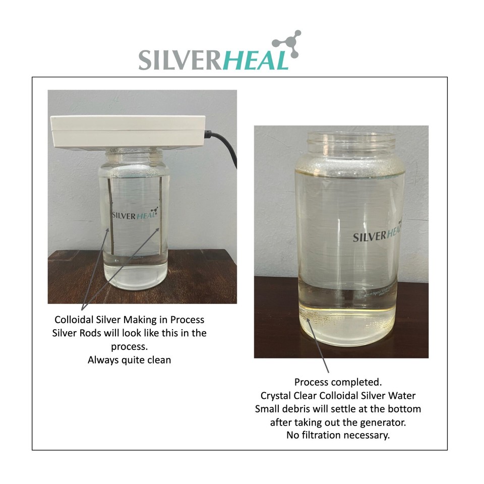 SILVERHEAL Colloidal Silver Generator I Fully Automatic I 2.3 mm silver ...