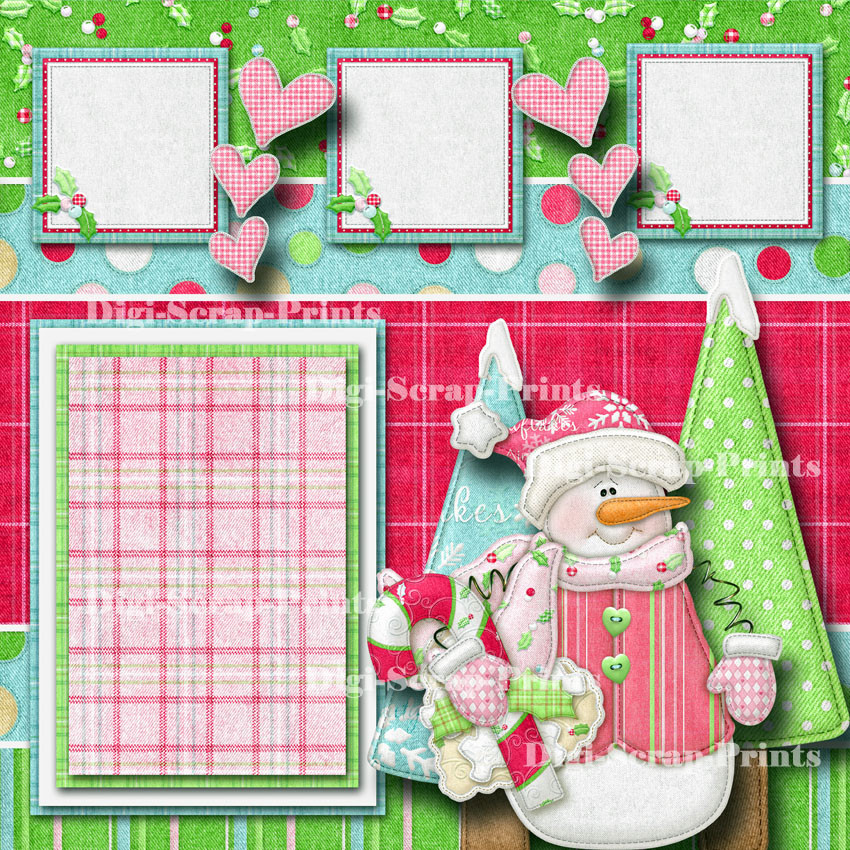 CHRISTMAS HOLIDAY 2 premade scrapbook pages paper piecing layout ...