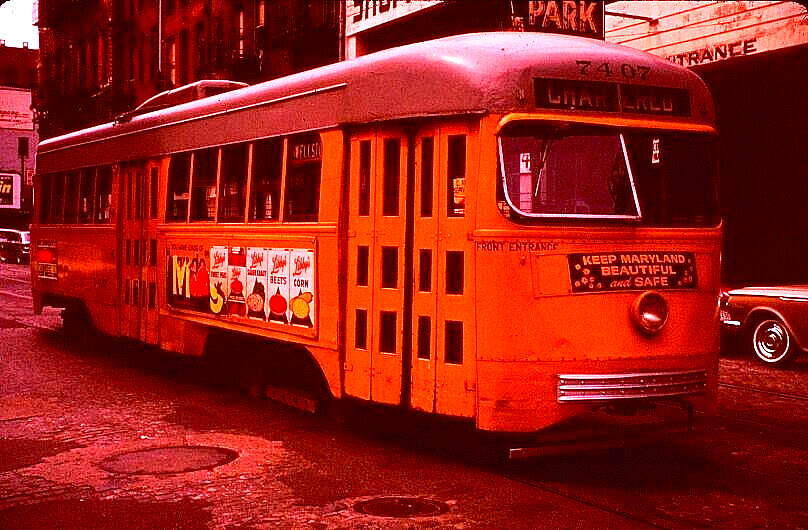 DUPLICATE SLIDE BALTIMORE TROLLEY PCC #7407 MARCH 31, 1963 | eBay