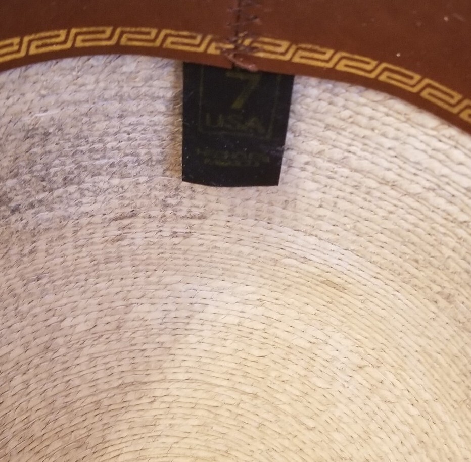 Vintage Texas Hat Company Size 7 Geniune Genuine Palm Leaf Cowboy ...