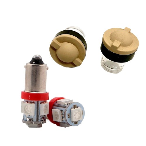 Red Dash Bulbs & Tan Lens Complete Kit Bulb- 6 PC SET fits Military ...