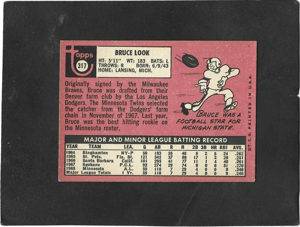 1969 Topps MLB # 317 Bruce Look | eBay
