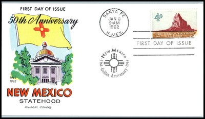 1962 New Mexico 50th year statehood Sc 1191 FDC with Fluegel cachet UA ...