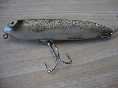 VINTAGE ORIGINAL HEDDON ZARA SPOOK LURE-GRAY/SILVER/RED/SILVER SPECS | eBay