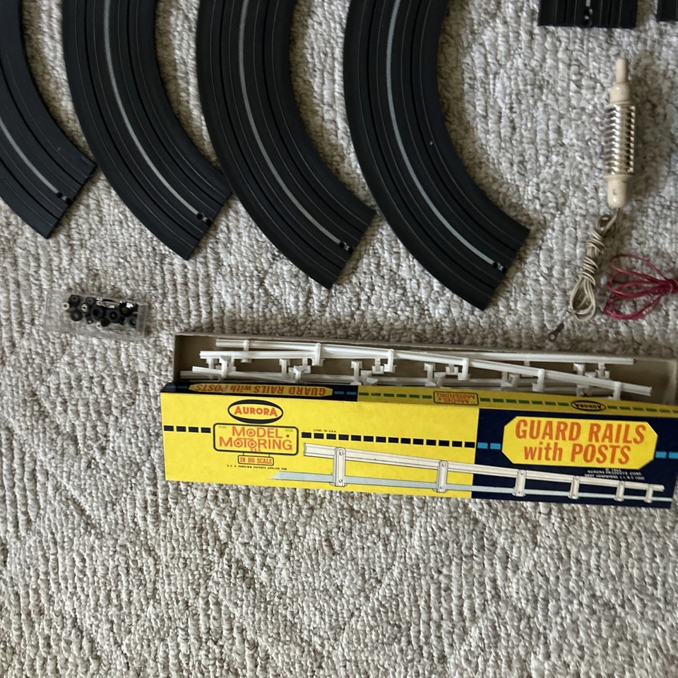 Vintage Aurora Model Motoring HO Slot Car Track Set Straight Curve ...
