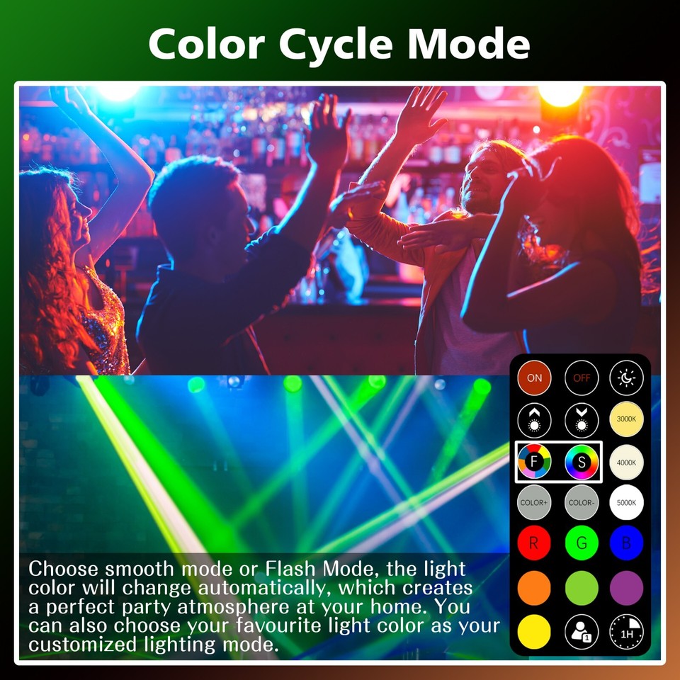 GU10 LED Bulbs Color Changing Light Bulbs with Remote Control Dimmable ...