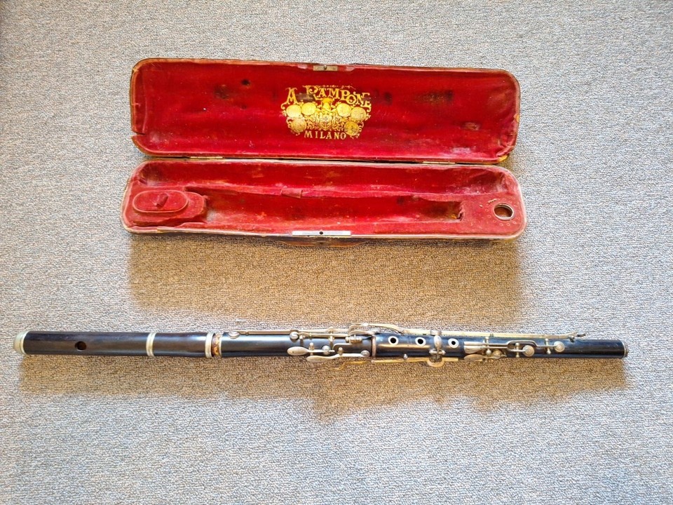 VINTAGE Wooden Italian Flute A Rampone Milano 1800s? with Original Case ...