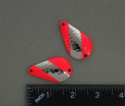 TWO Steelhead Spoon Blanks - 1/2oz - Nickel Flame - Steelee Steelure ...