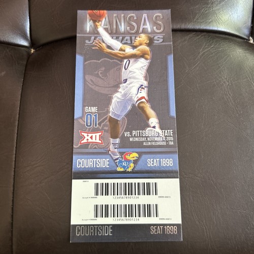 Kansas Jayhawks 11/4/2015 Basketball Ticket vs Pittsburgh State ...