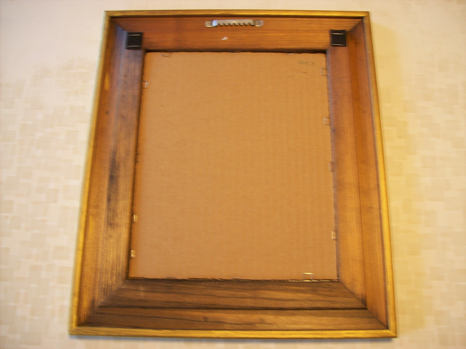 Vintage Reverse Painted Glass Black Gold Wood Picture Print Frame 12 ...