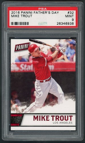 2016 Panini Father's Day Mike Trout Los Angeles Angels #32 PSA 9 MINT ...