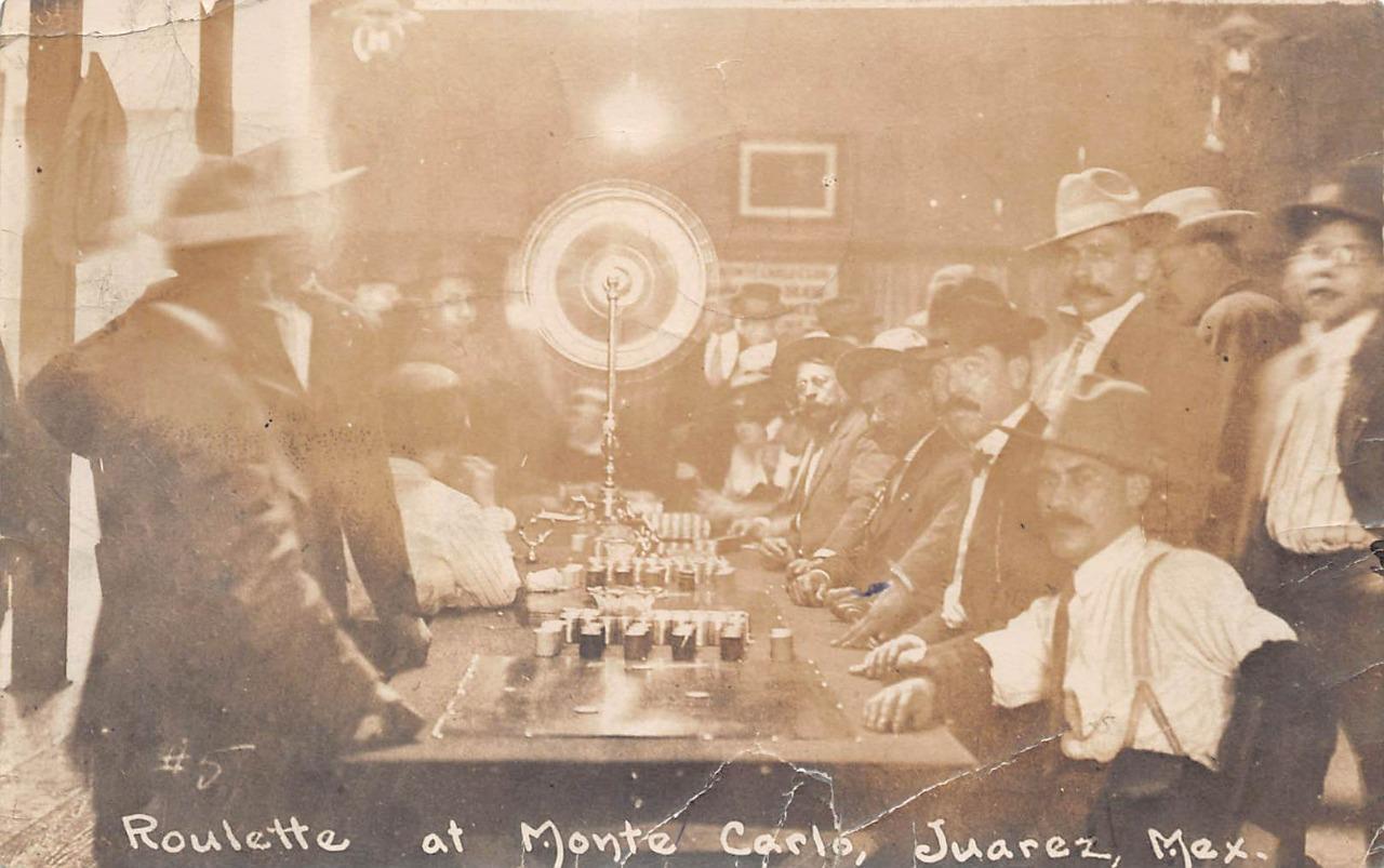 RPPC ROULETTE AT MONTE CARLO JUAREZ MEXICO GAMBLING REAL PHOTO POSTCARD ...
