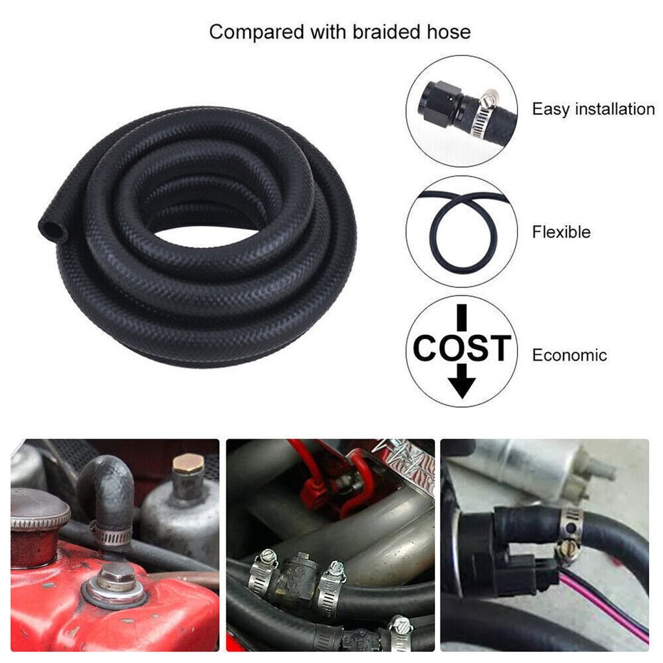 5/8” Nitrile Rubber (NBR) EFI Fuel Injection Line Hose Flexible braided ...