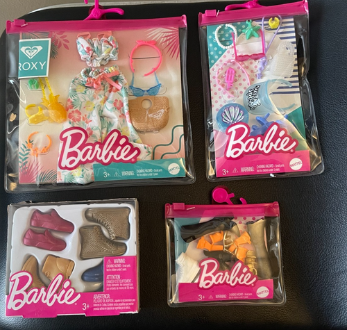 Lot of 4 Barbie & Fashion Packs 4 Outfits and Shoes Accessories | eBay