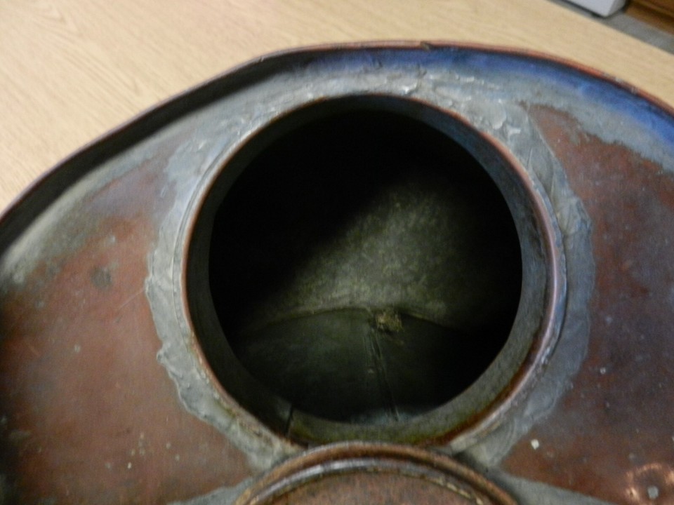 1900's Copper Minnow Bucket/Pail/ Canister W/Straps 10" X 11"X 5 ...