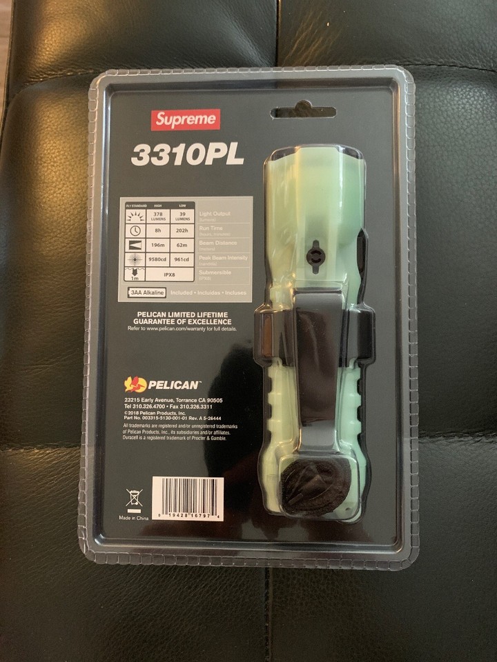 NEW Supreme SS19 Pelican 3310PL Flashlight Box Logo TNF Cupid Week13 | eBay