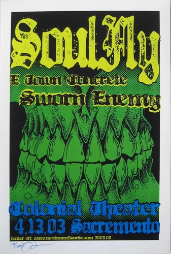 Soulfly Concert Poster Sworn Enemy E-Town Concrete 2003 Sacramento | eBay