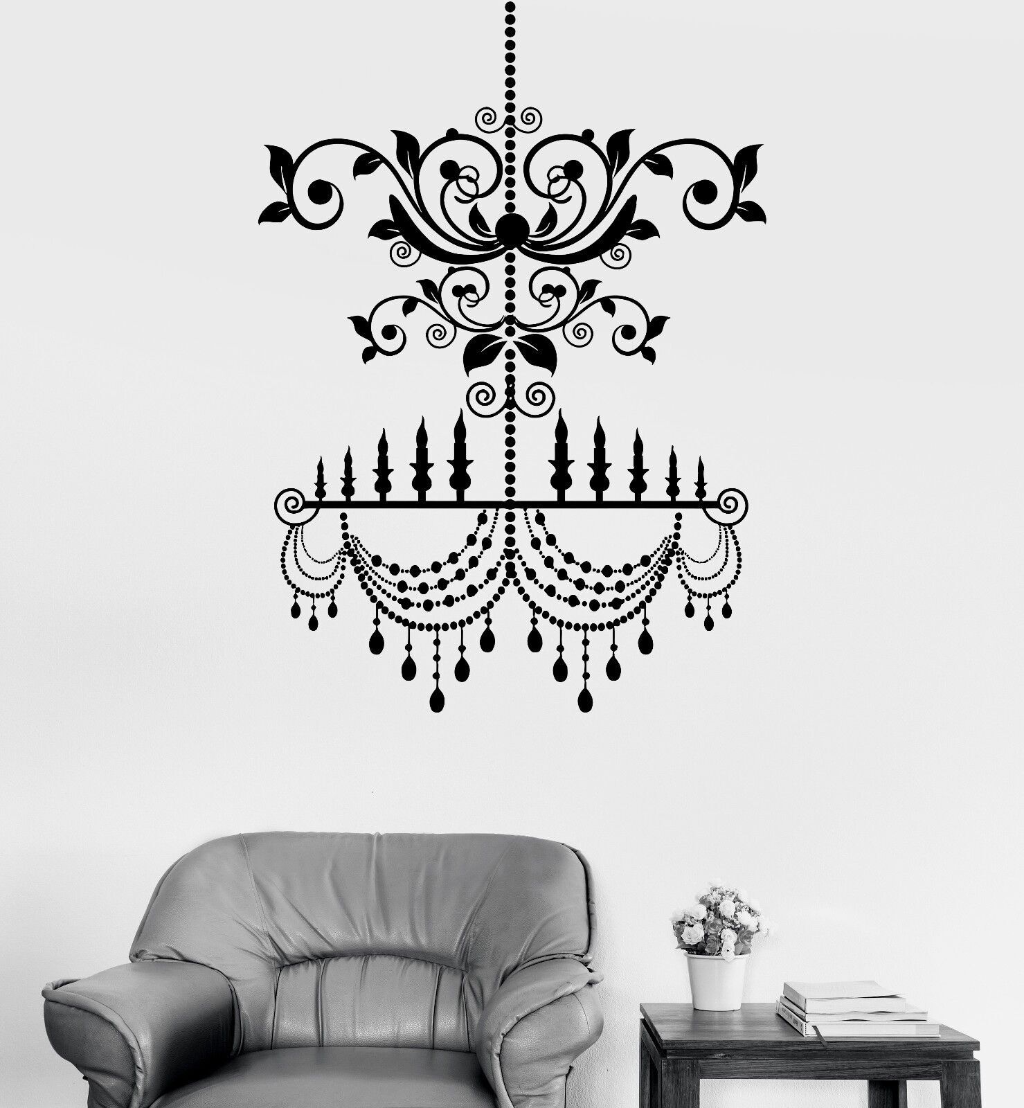Vinyl Wall Decal Beautiful Chandelier Light Lighting Stickers Mural ...