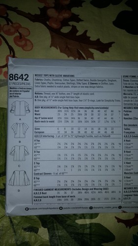 Simplicity Pattern 8642 Cold Off The Shoulder Top Sizes 6 8 10 12 14 ...