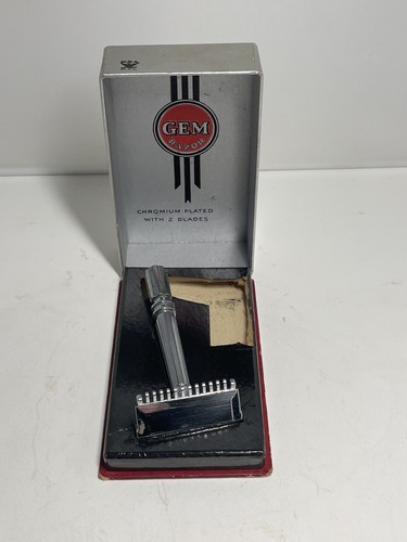 Vintage GEM Brand MICROMATIC Single Edge Razor with Original Box | eBay