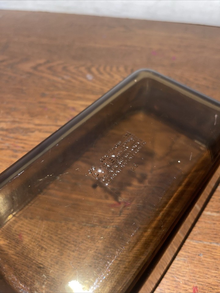 Vintage Pyrex Amber Brown Loaf Pan 213-R Baking Dish 1.5 Qt Bread Meat ...